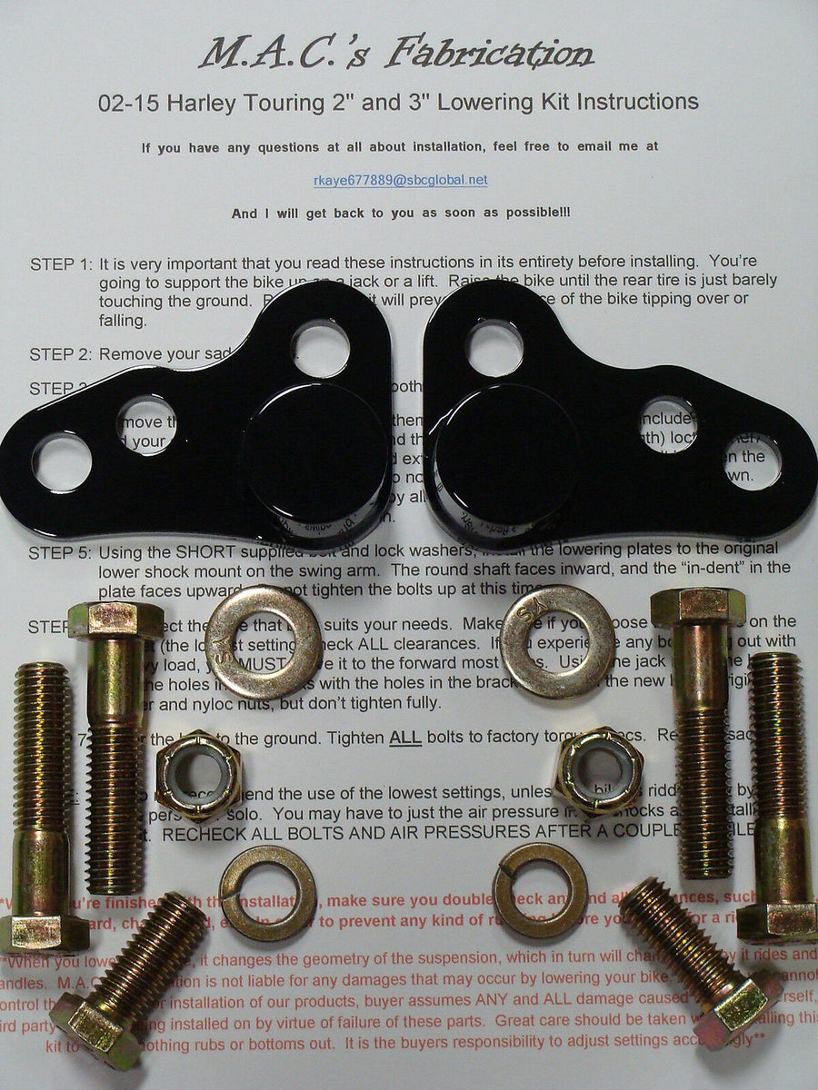 2002 - 2016 Harley Davidson Touring lowering kit 2" – MAC's Fabrication